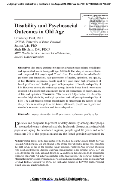 (PDF) Journal of Aging and Health