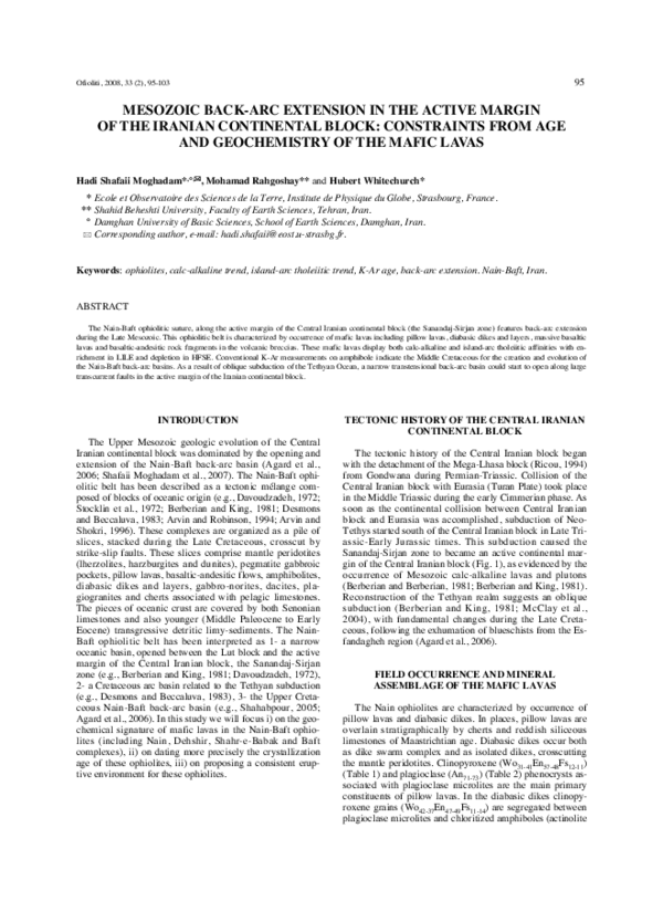 (PDF) Mesozoic Back-Arc Extension in the Active Margin of the Iranian ...