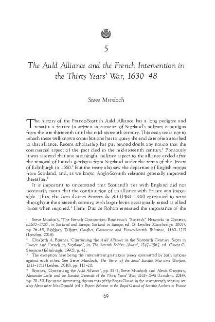 (PDF) The Auld Alliance and French Intervention in the Thirty Years ...