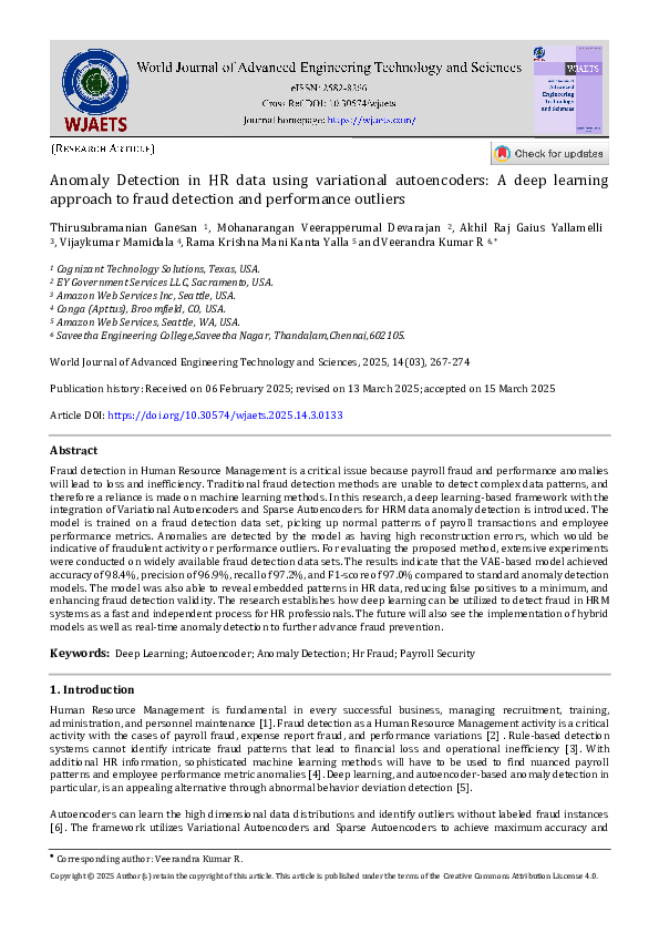 (PDF) Anomaly Detection in HR data using variational autoencoders: A deep learning approach to ...