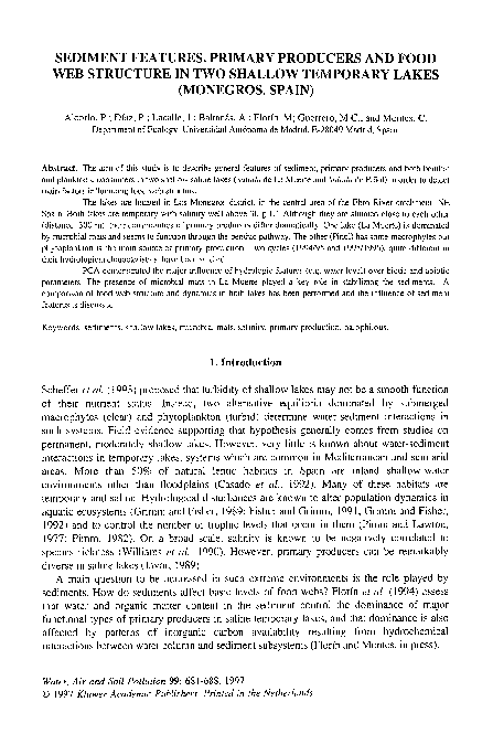 (PDF) Sediment features, primary producers and food web structure in ...