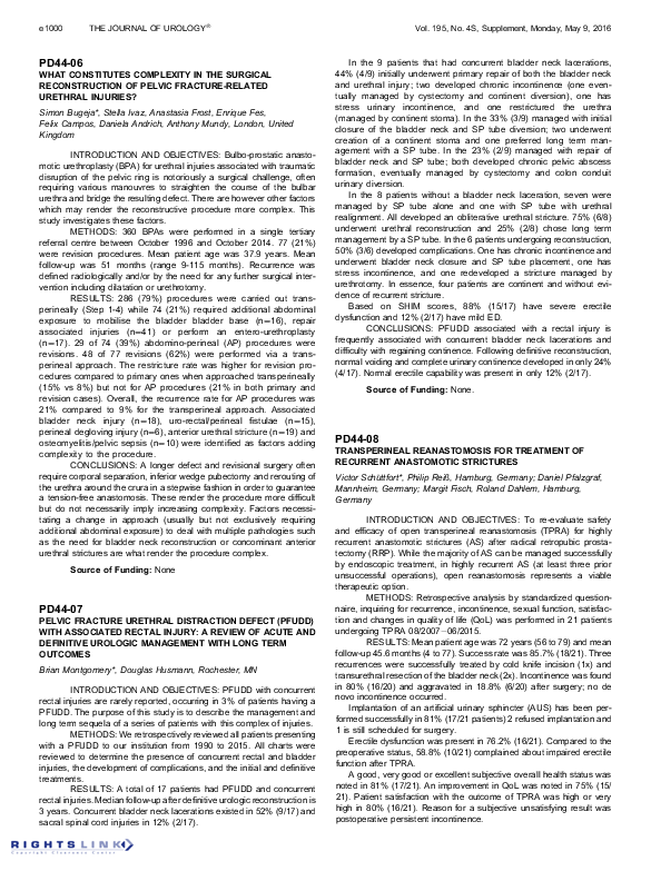 (PDF) PD44-07 Pelvic Fracture Urethral Distraction Defect (Pfudd) with ...