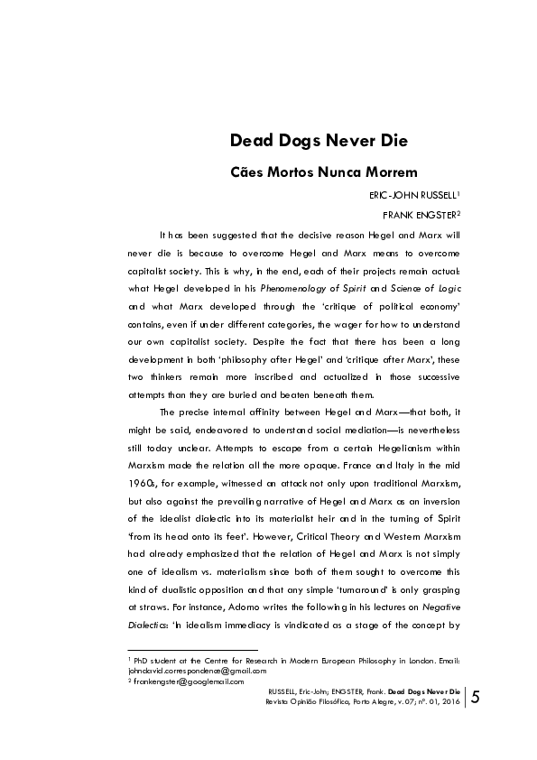 (PDF) Dead Dogs Never Die