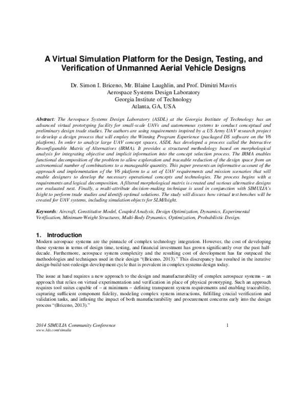 (PDF) A Virtual Simulation Platform for the Design, Testing, and ...