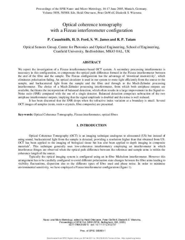 (PDF) Optical coherence tomography with a Fizeau interferometer ...