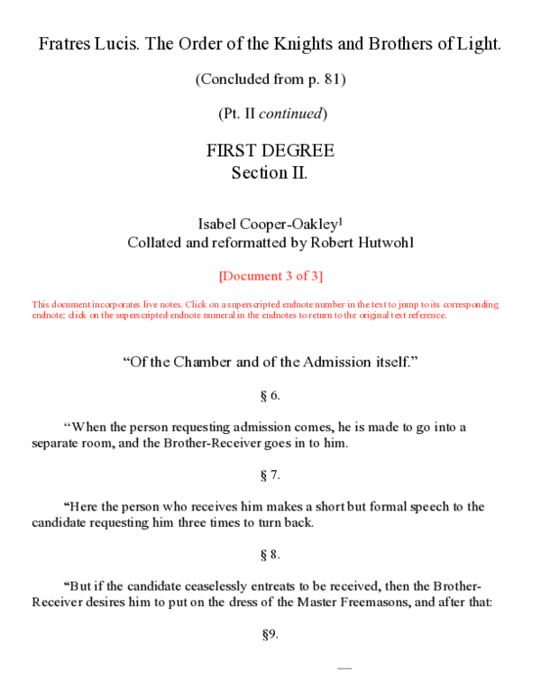 (PDF) Fratres Lucis. The Order of the Knights and Brothers of Light ...