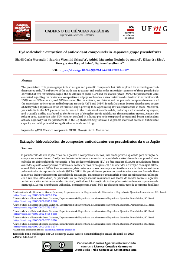 (PDF) Hydroalcoholic extraction of antioxidant compounds in Japanese ...