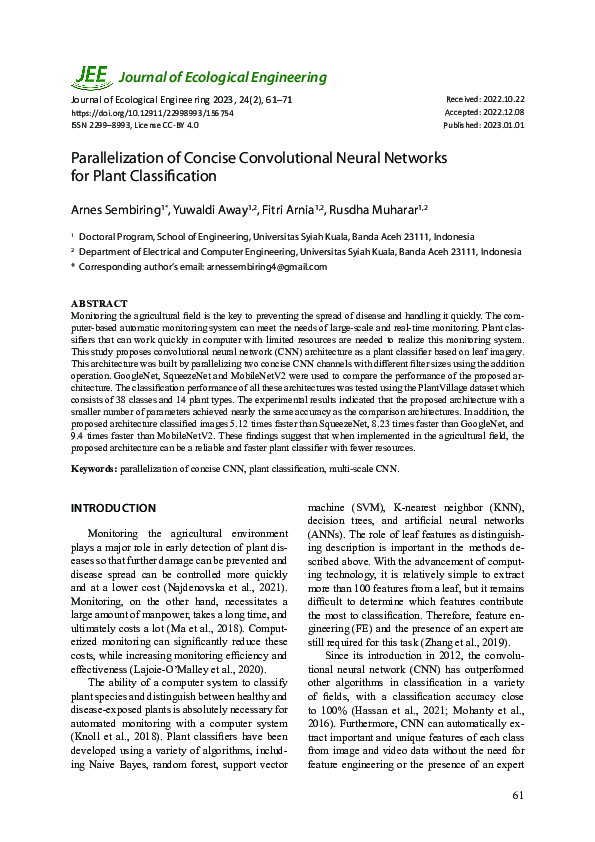 (PDF) Parallelization of Concise Convolutional Neural Networks for ...