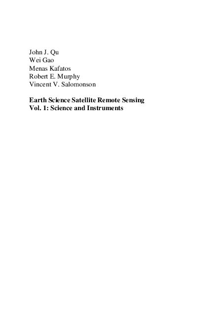 (PDF) Earth Science Satellite Remote Sensing