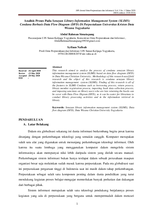 (PDF) Analisis Proses Pada Senayan Library Information Management ...