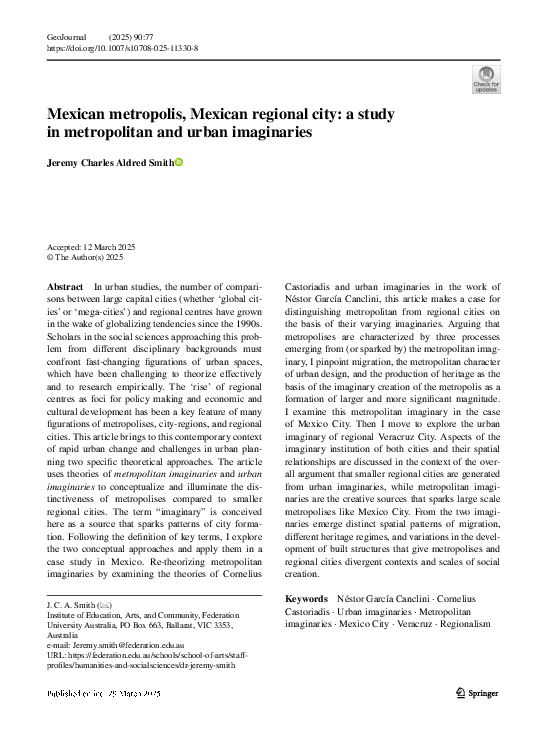 (PDF) Mexican metropolis, Mexican regional city: a study in ...