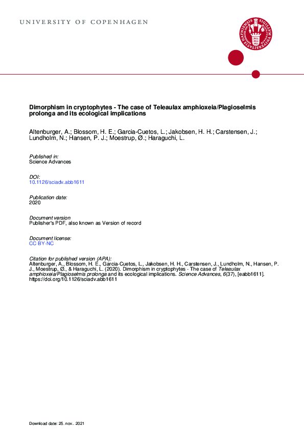 (PDF) Dimorphism in cryptophytes—The case of Teleaulax amphioxeia ...