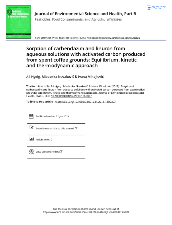 (PDF) Sorption of carbendazim and linuron from aqueous solutions with ...
