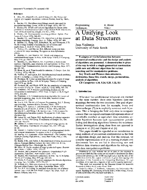 (PDF) A unifying look at data structures