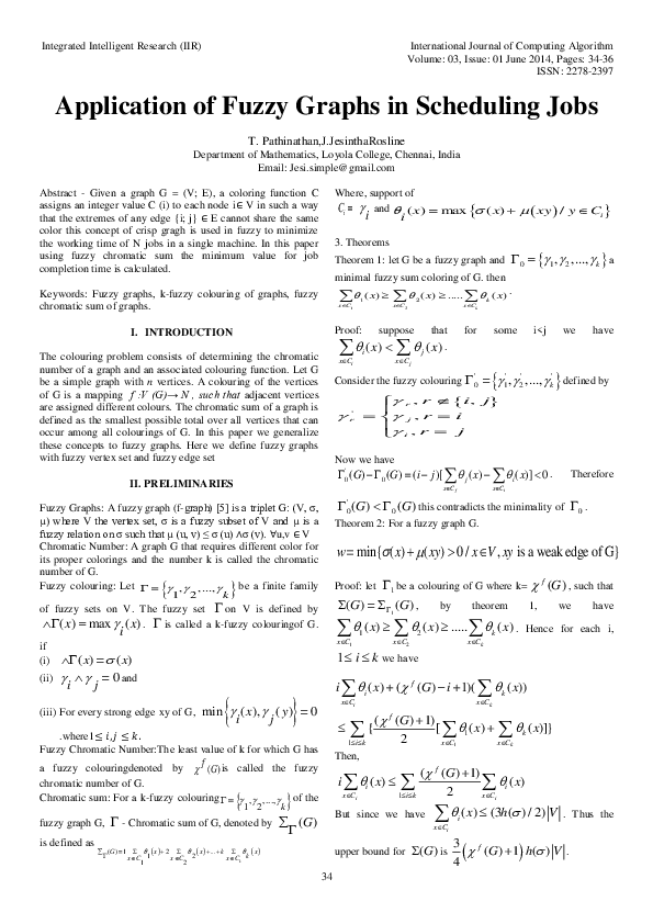 (PDF) Application of Fuzzy Graphs in Scheduling Jobs