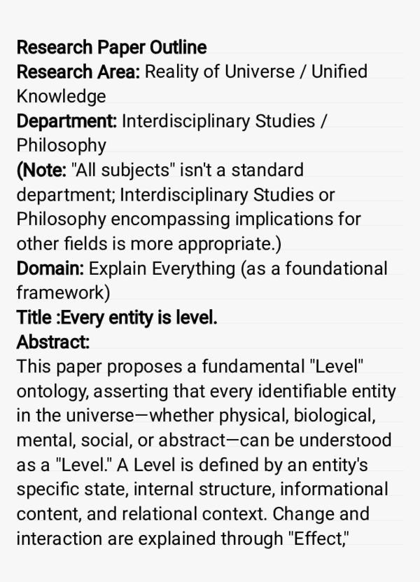 (PDF) Every entity is level
