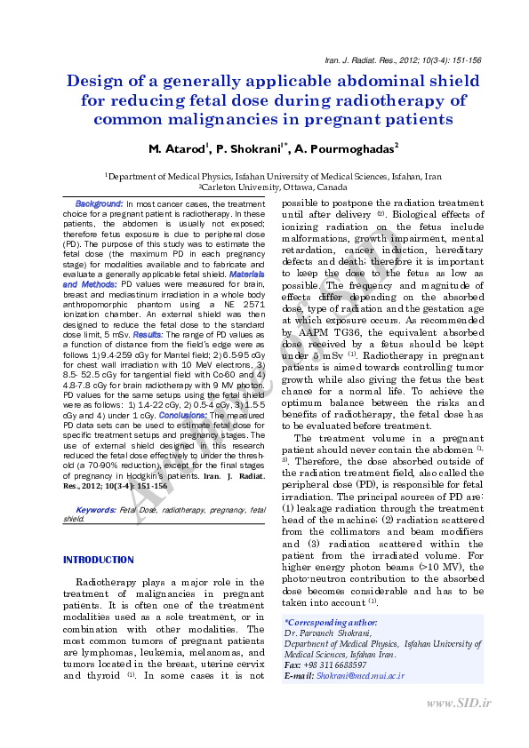 (PDF) Design of a generally applicable abdominal shield for reducing ...