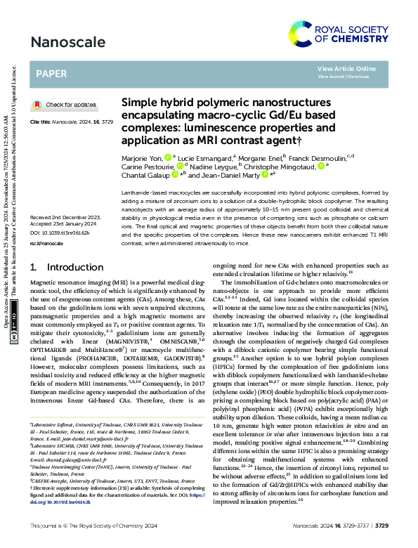 (PDF) Simple hybrid polymeric nanostructures encapsulating macro-cyclic ...