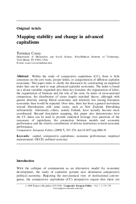 (PDF) Mapping stability and change in advanced capitalisms