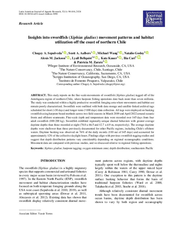 (PDF) Insights into swordfish (Xiphias gladius) movement patterns and ...