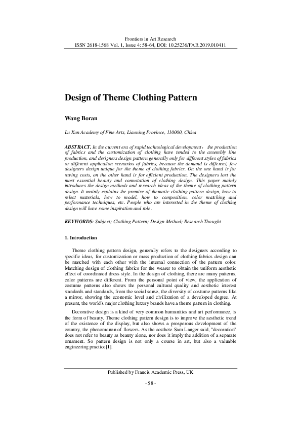 (PDF) Planning of clothing design, pattern making and cutting
