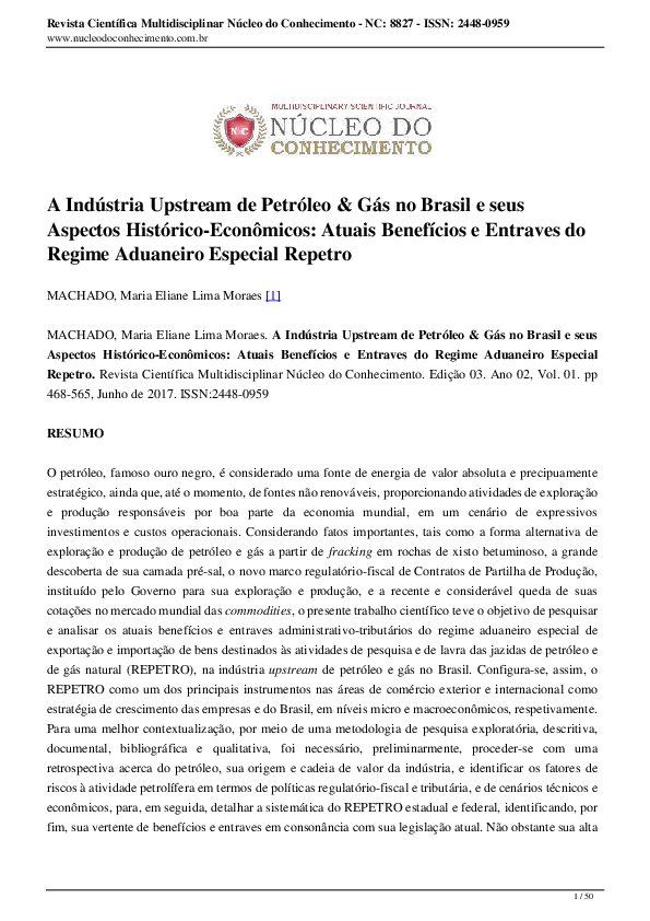 (PDF) A Indústria Upstream de Petróleo & Gás no Brasil e seus Aspectos ...