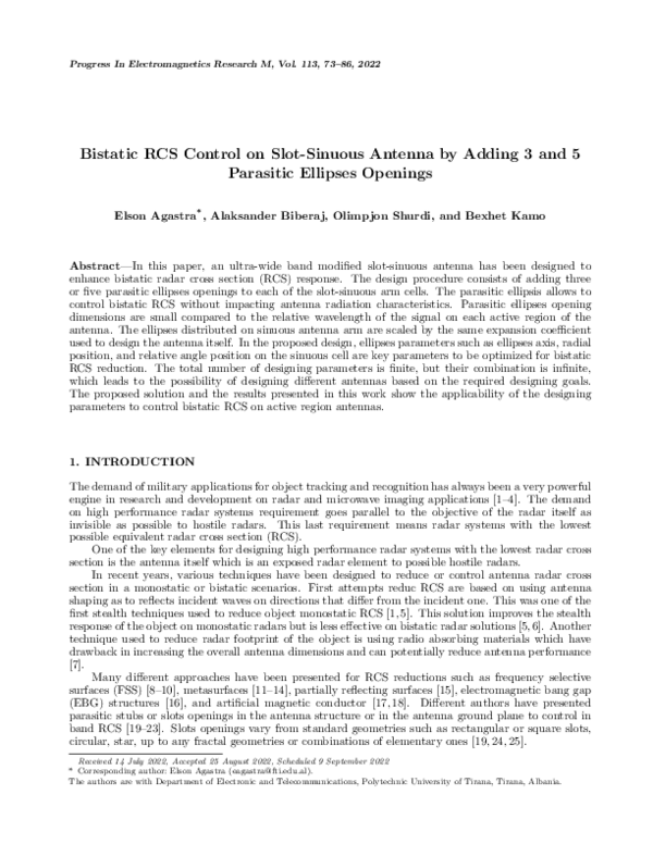 (PDF) Bistatic RCS Control on Slot-sinuous Antenna by Adding 3 and 5 ...