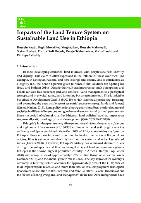 (PDF) Impacts of the Land Tenure System on Sustainable Land Use in Ethiopia