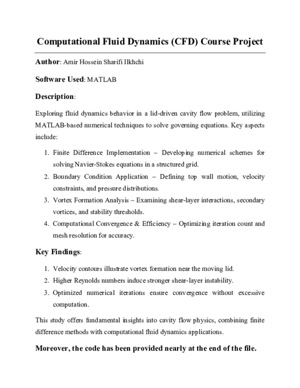 (PDF) Computational Fluid Dynamics (CFD) Course Project - 2