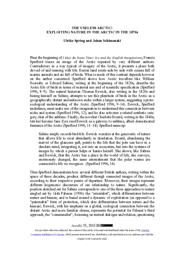 (PDF) The Useless Arctic: Exploiting Nature in the Arctic in the 1870s