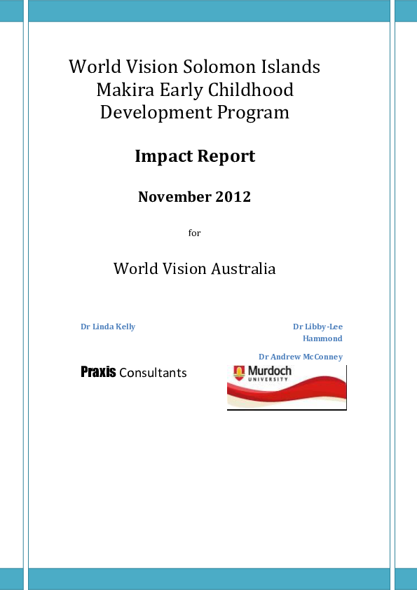 (PDF) World vision Solomon Islands Makira early childhood development ...
