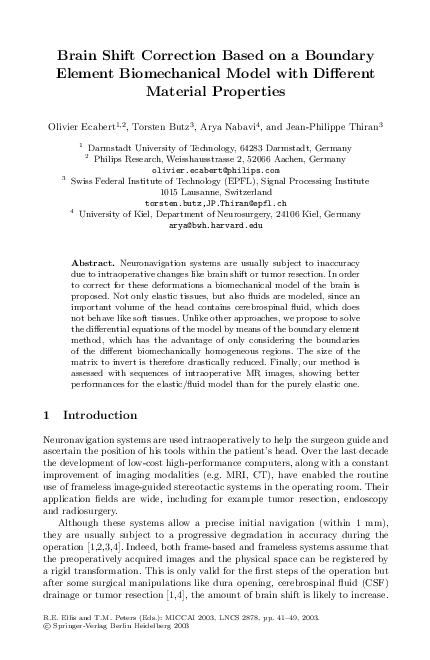 (PDF) Brain Shift Correction Based on a Boundary Element Biomechanical ...