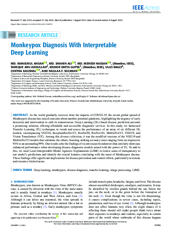 (PDF) Monkeypox Diagnosis With Interpretable Deep Learning