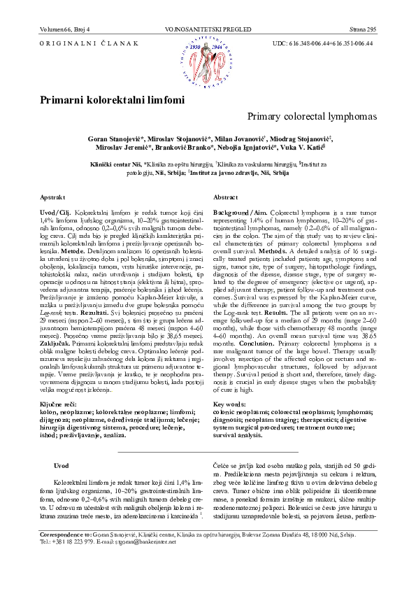 (PDF) Primary colorectal lymphomas