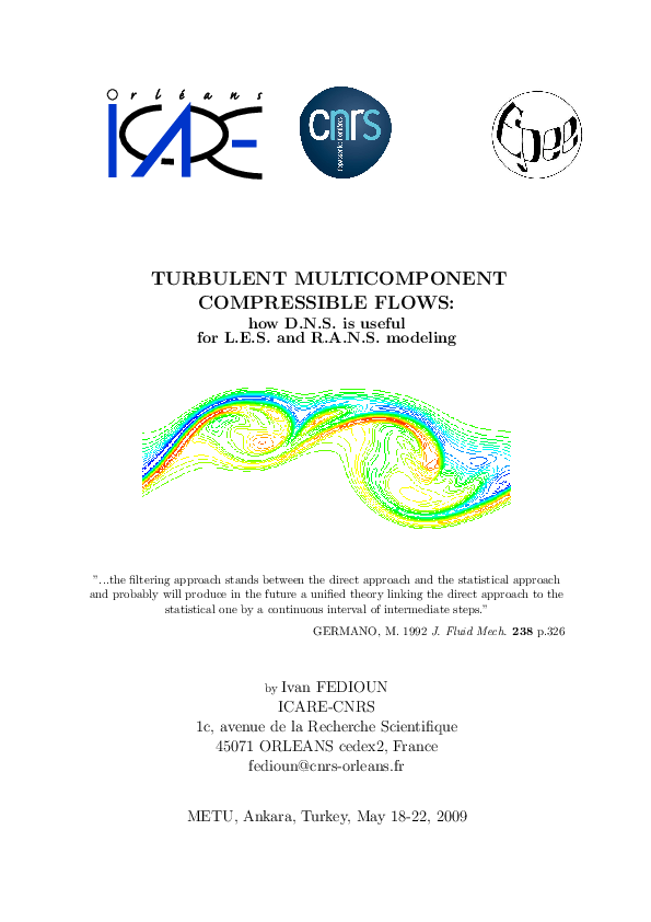 (PDF) TURBULENT MULTICOMPONENT COMPRESSIBLE FLOWS: how D.N.S. is useful for L.E.S. and R.A.N.S ...