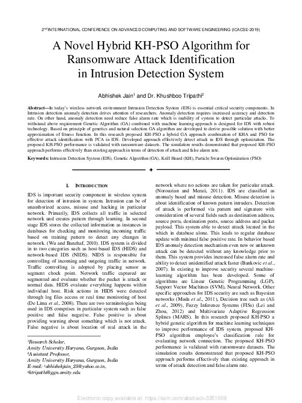 (PDF) A Novel Hybrid KH-PSO Algorithm for Ransomware Attack Identification in Intrusion ...