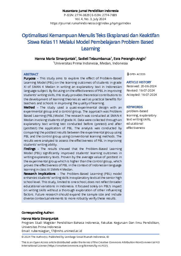 (PDF) Optimalisasi Kemampuan Menulis Teks Eksplanasi dan Keaktifan Siswa Kelas 11 Melalui Model ...