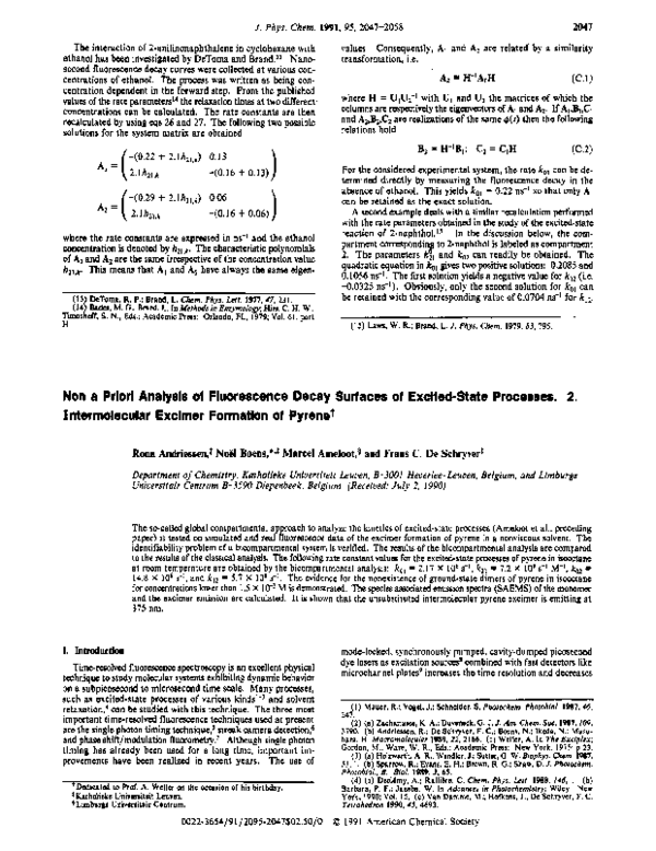 (PDF) Non-a-priori analysis of fluorescence decay surfaces of excited ...