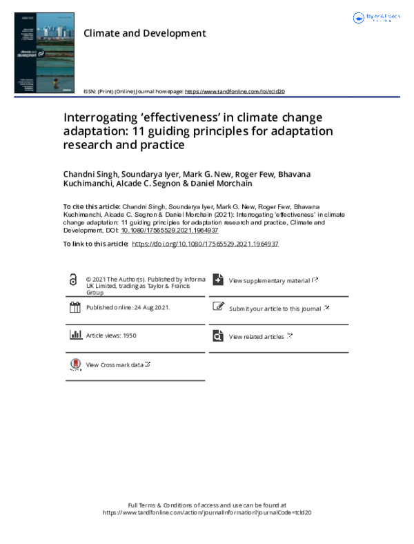 (PDF) Interrogating ‘effectiveness’ in climate change adaptation: 11 ...