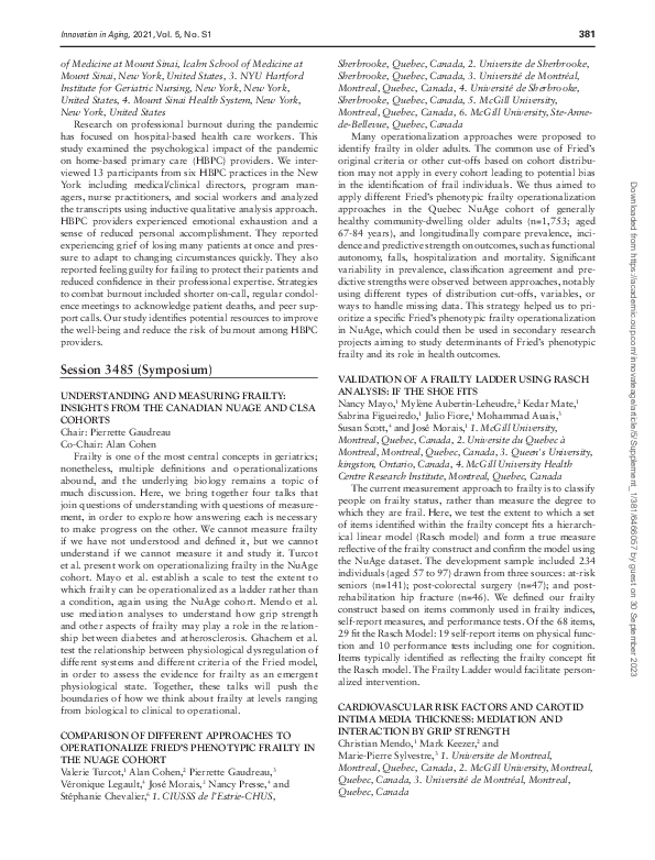 (PDF) Comparison of Different Approaches to Operationalize Fried’s ...