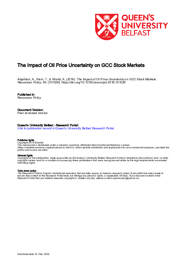 (PDF) The impact of oil price uncertainty on GCC stock markets