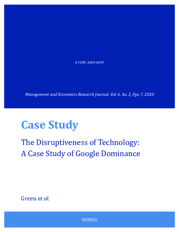 (PDF) The Disruptiveness of Technology: A Case Study of Google Dominance
