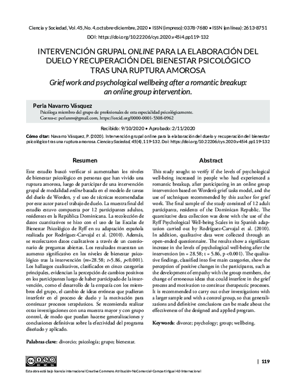 (PDF) Intervención grupal online para la elaboración del duelo y ...