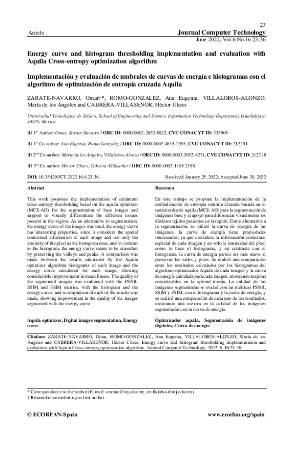 Pdf Energy Curve And Histogram Thresholding Implementation And