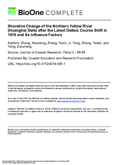 (PDF) Shoreline Change of the Northern Yellow River (Huanghe) Delta ...