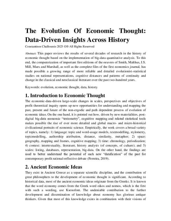 (PDF) The Evolution Of Economic Thought: Data-Driven Insights Across ...