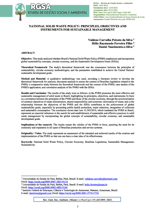 (PDF) National Solid Waste Policy: Principles, Objectives And ...