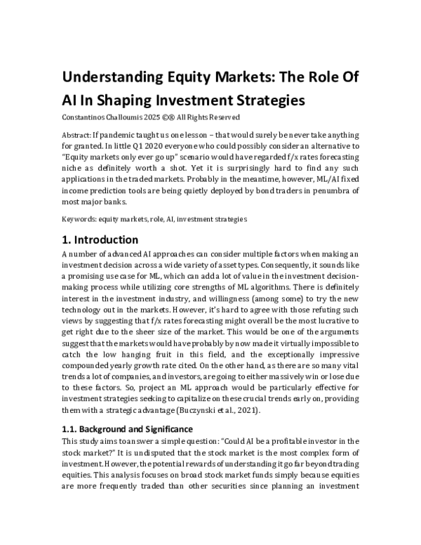 (PDF) Understanding Equity Markets: The Role Of AI In Shaping ...