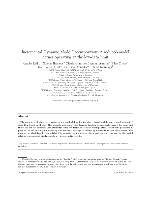 (PDF) Incremental dynamic mode decomposition: A reduced-model learner operating at the low-data ...