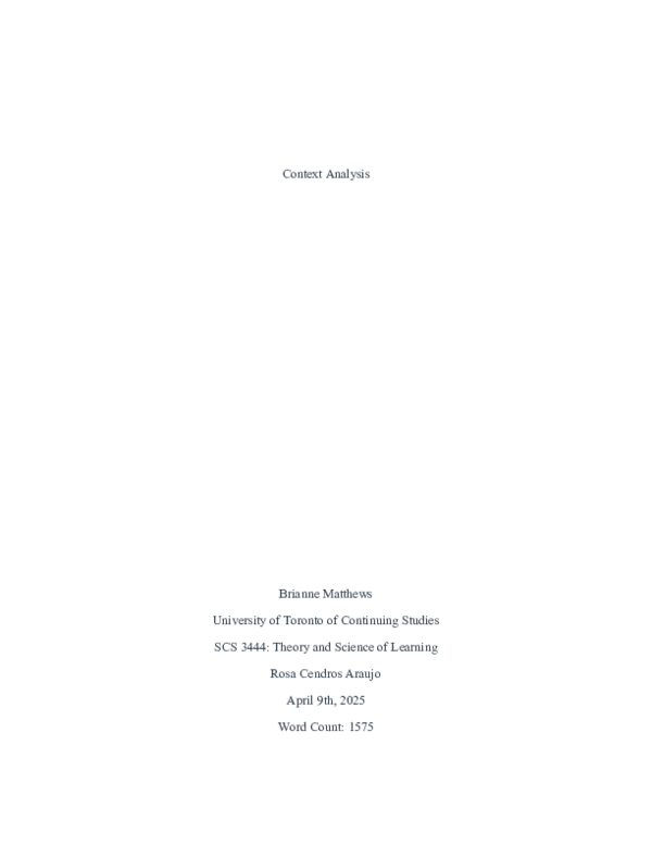 (PDF) Context Analysis